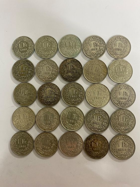 25 Stk 1.- Div.Jahre Silber (1) (Gebraucht) in Ballwil für CHF 61 – mit Lieferung auf Ricardo kaufen