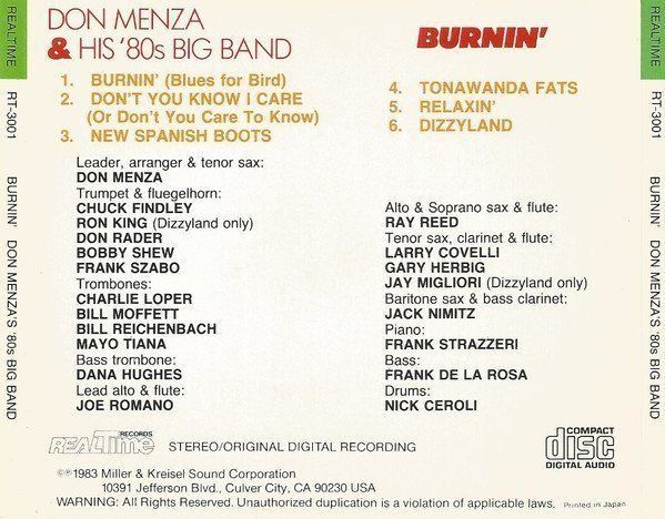 Don Menza with Frank de la Rosa, Joe Romano, Chuck Findley, (Gebraucht ...