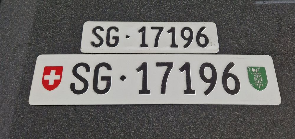 Autonummer / Kontrollschild SG 17196 (Gebraucht) in Oberriet SG für CHF 1800 – nur Abholung auf ...