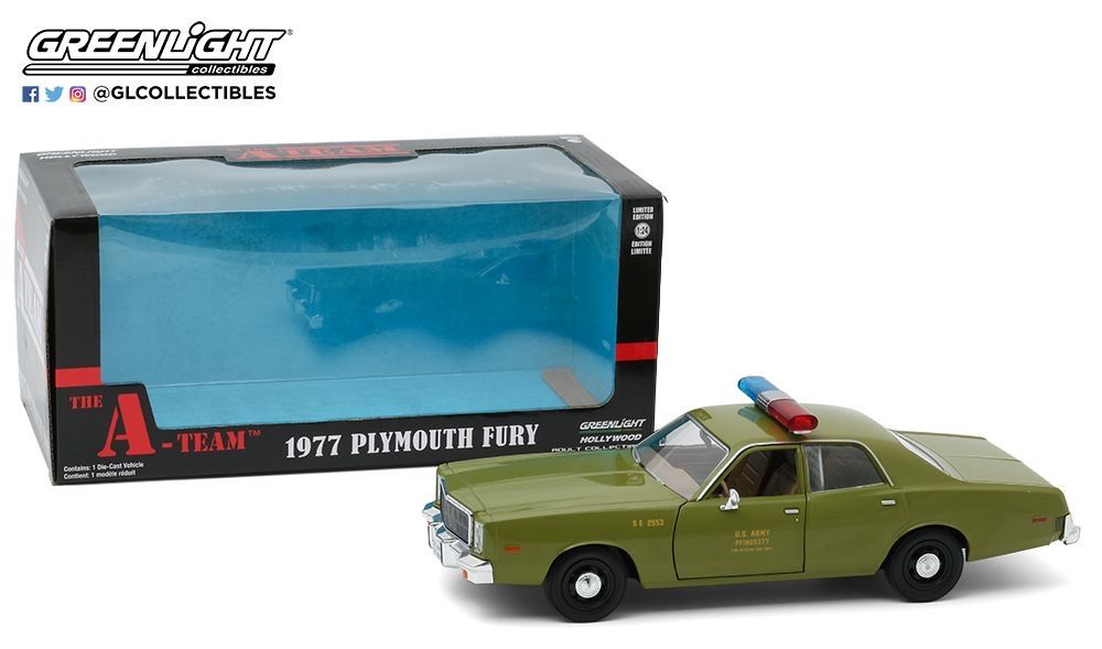 PLYMOUTH FURY 1977 A-TEAM GRÜN 1:24 GREENLIGHT (Neu und ...