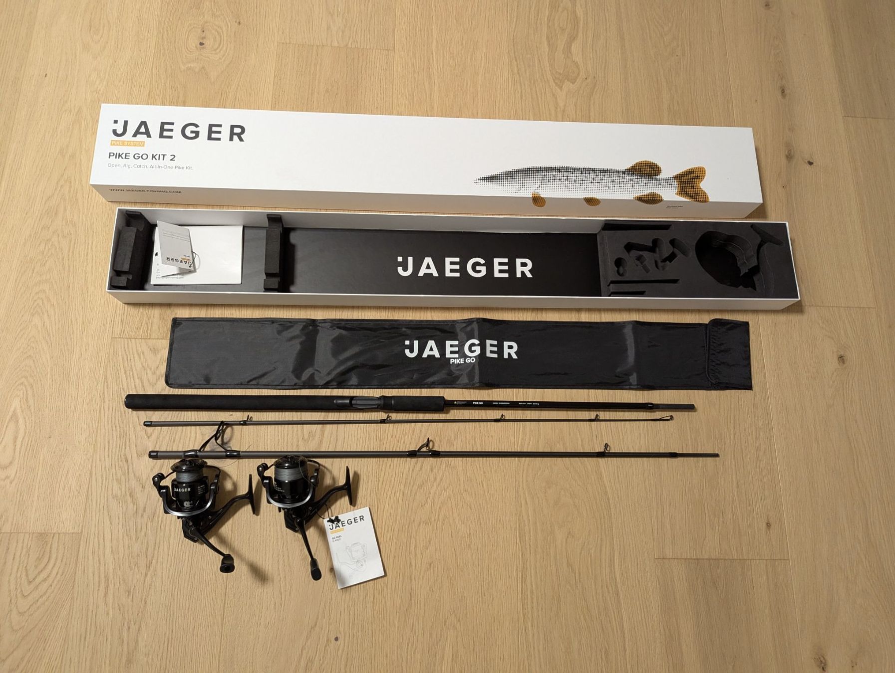 Jaeger Angelset - PIKE GO KIT 2 - mit 2 Rollen - Hecht (Neu (gemäss ...