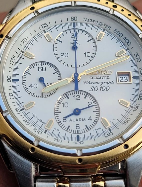SEIKO SQ 100 QUARTZ 7T32-7C40 CHRONOGRAPH ALARM VINTAGE 1994 | Kaufen auf Ricardo
