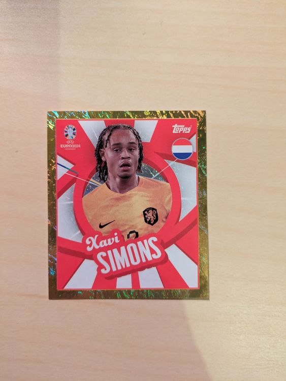 Topps Euro EM 2024 / Gold Xavi Simons / NED PTW | Kaufen auf Ricardo