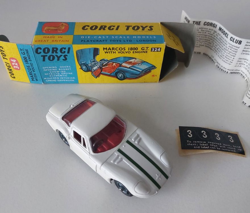 Corgi Toys 324 Marcos 1800 GT mit Volvo mit Original Box (Gebraucht) in ...