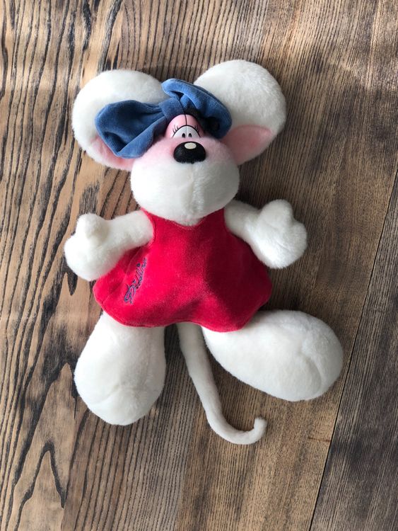 Diddl Plüschfigur Stofftier Diddlina rosa Kleid blaue Masche | Kaufen ...