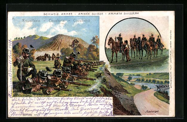 AK Schweizer Kavallerie im Angriff, 1901 | Kaufen auf Ricardo