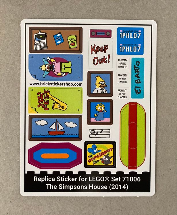 Lego 71006 The Simpsons House Stickerset Replica (Neu und ...