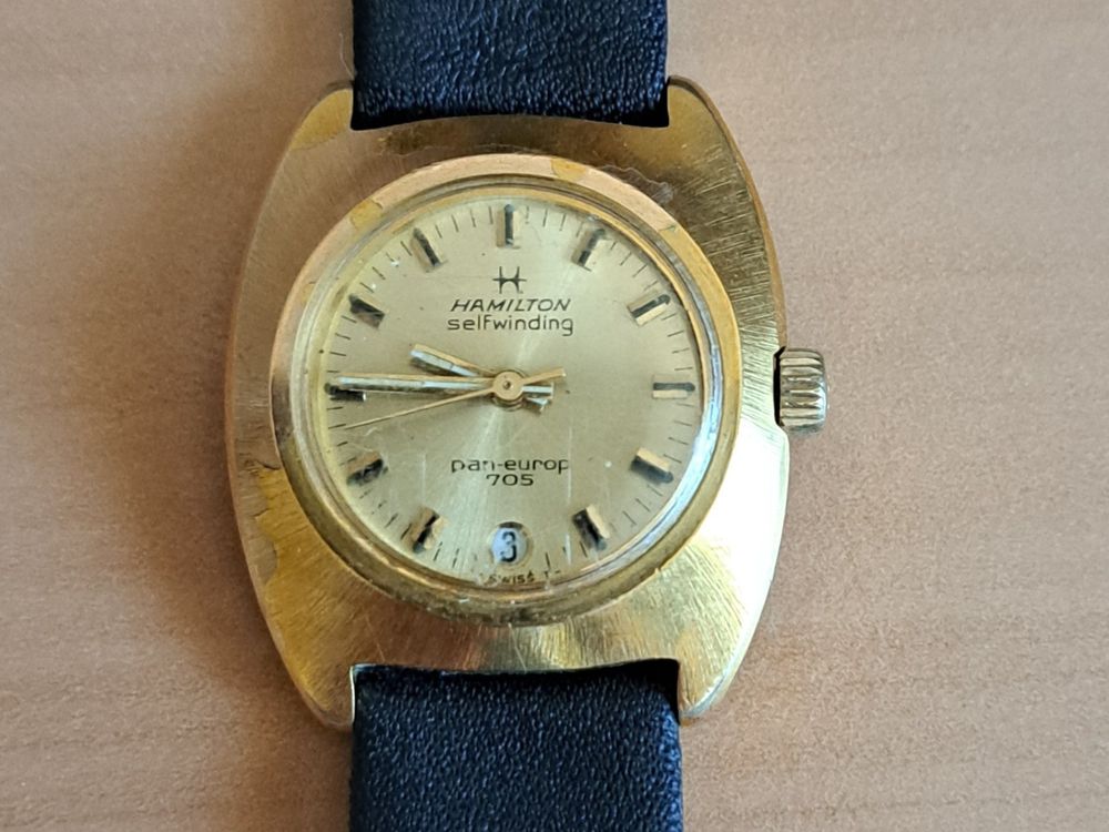 Sammleruhr Hamilton pan europ 705 Handaufzug 26mm läuft (Gebraucht) in ...