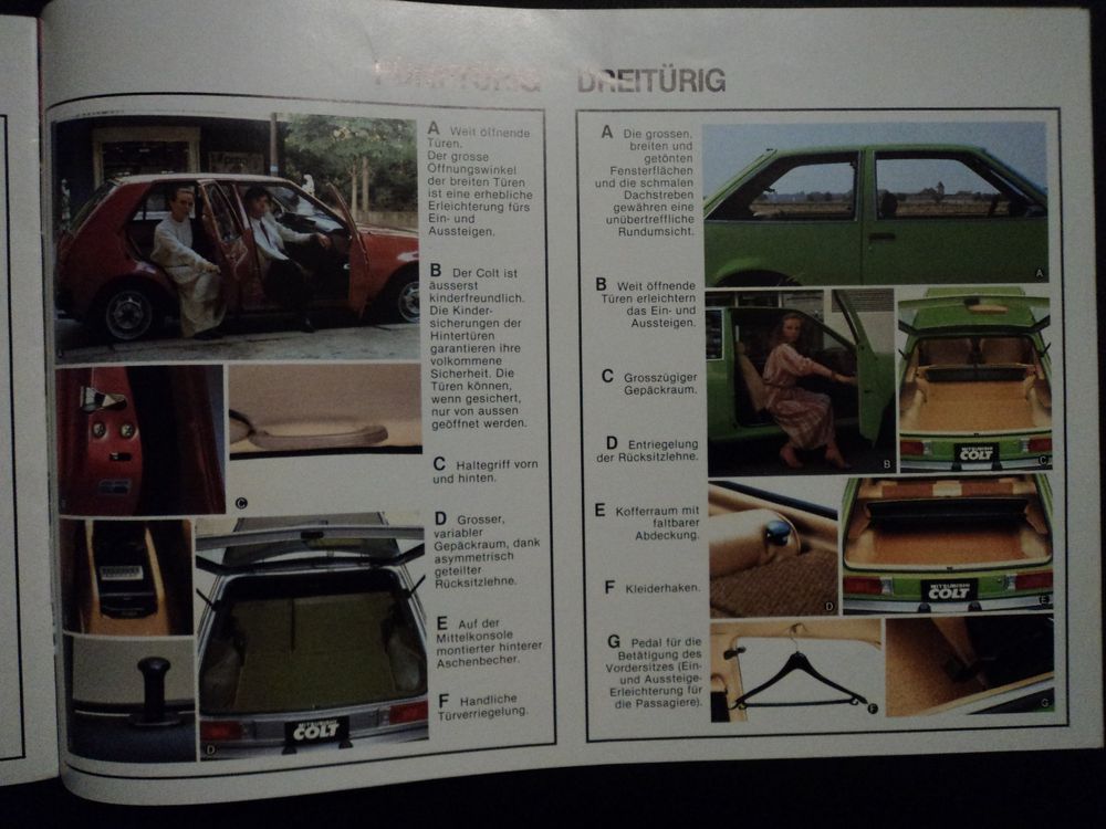 Prospekt Mitsubishi Colt 1979 (Gebraucht) in Schwarzenburg für CHF 5 – mit Lieferung auf Ricardo ...