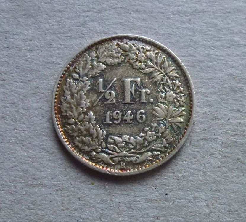 Abart ++ 1/2 Franken 1946 - Gleichständig, gute Erhaltung (Gebraucht) in Walkringen für CHF 180 ...