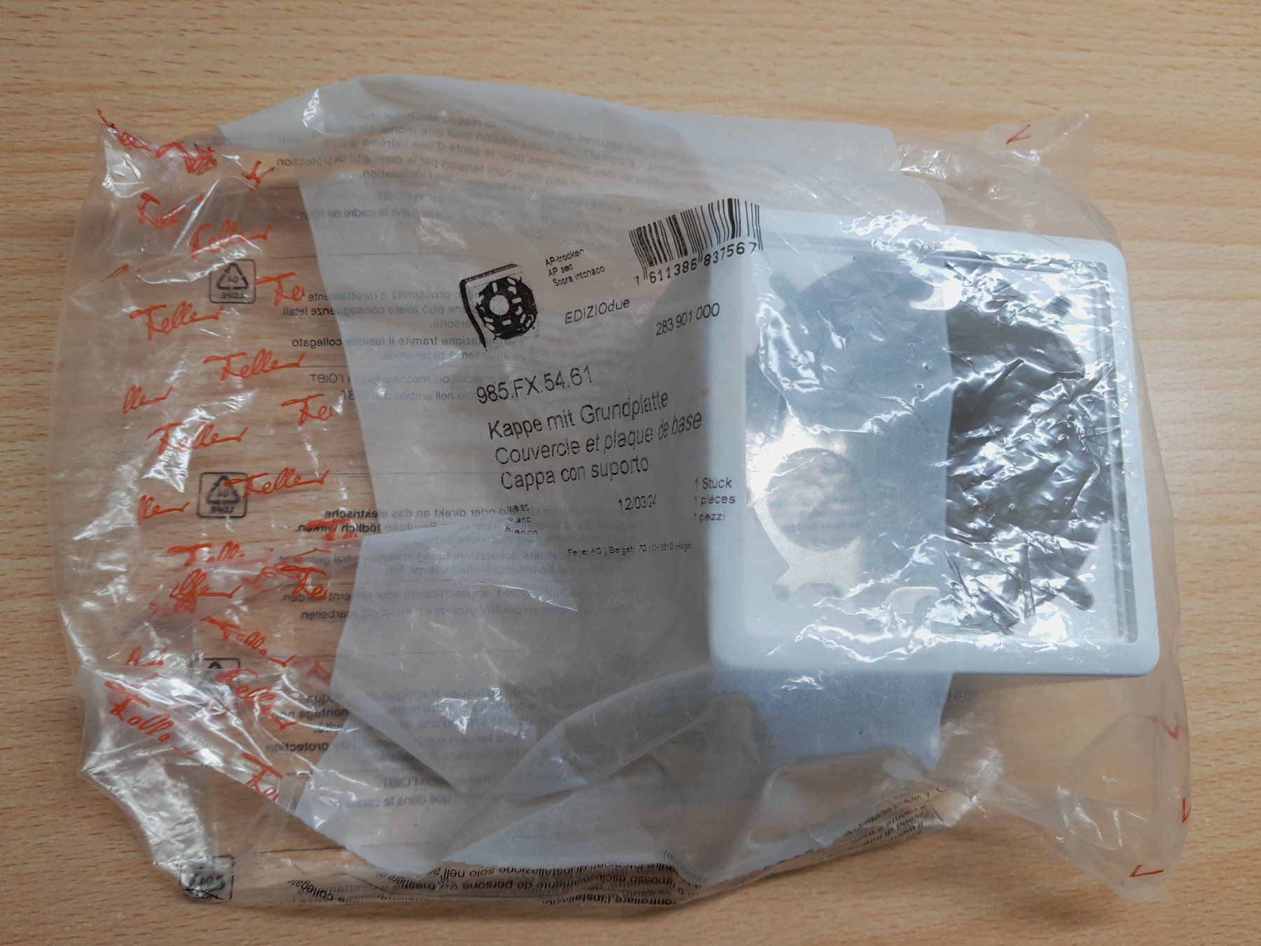 Feller Edizio Due AP Kappe weiss mit Grundplatte (Neu und ...