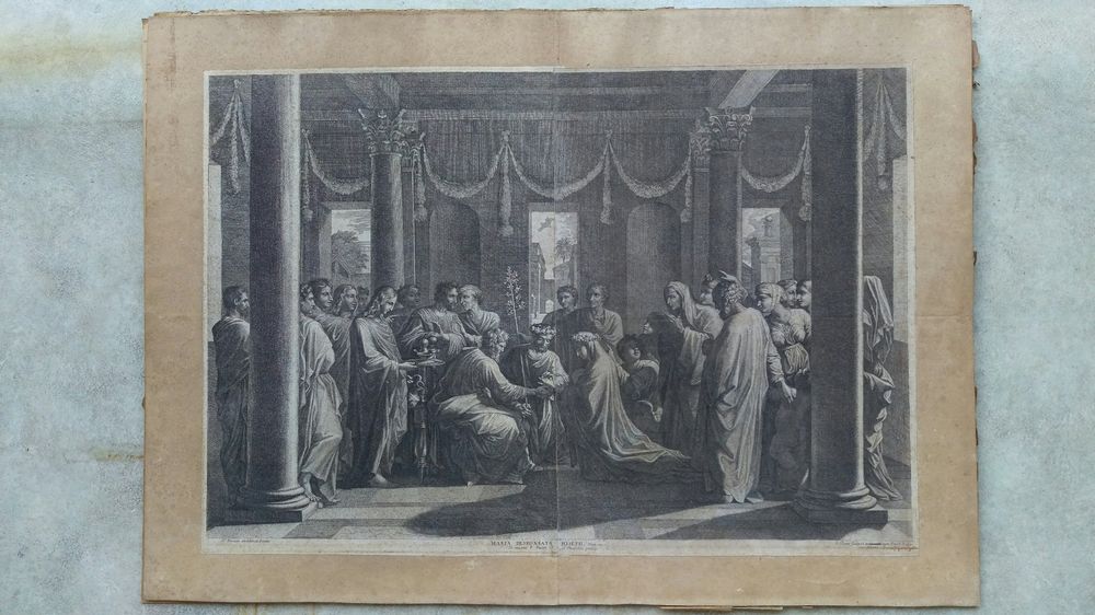 Seltener Kupferstich "Vermählung der Maria" Pesne n. Poussin (Gebraucht ...