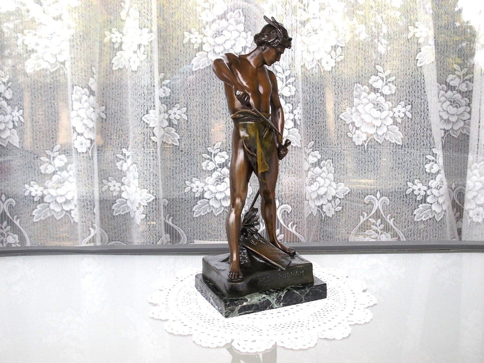 Metall Skulptur Figur*Krieger*Signiert mit Giesserei Stempel (Gebraucht ...