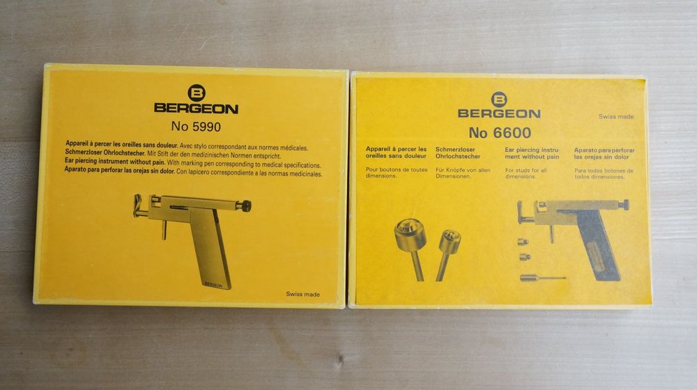 2 Stück Ohrlochstecher BERGEON, No.5990 + 6600 (Gebraucht) in ...