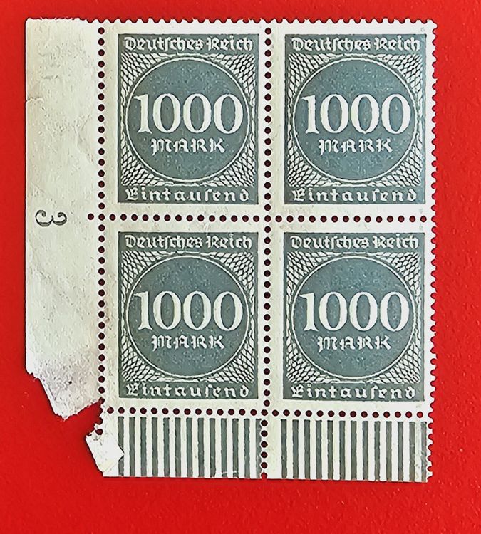 DEUTSCHES REICH VIERERBLOCK 1000 MARK INFLATION 1923 */** | Kaufen auf Ricardo