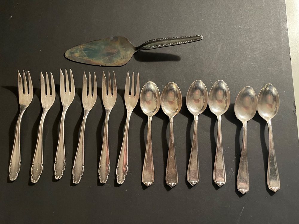 Besteck versilbert Wirths Dessertgabeln und Wellner Löffel (Gebraucht ...
