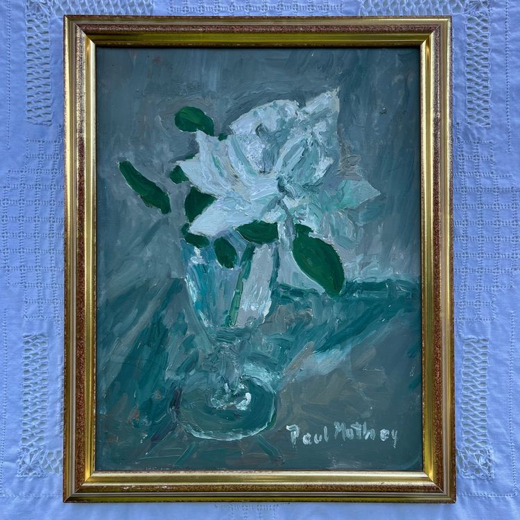 Paul Mathey " La rose blanche" oil painting | Kaufen auf Ricardo
