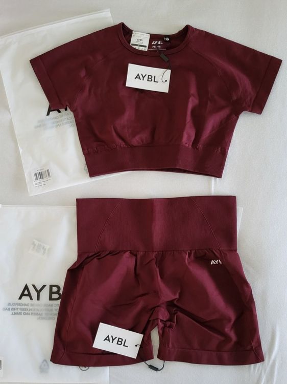 Aybl Empower Seamless Gym Sport Shorts M / Top S red wine (Neu und ...
