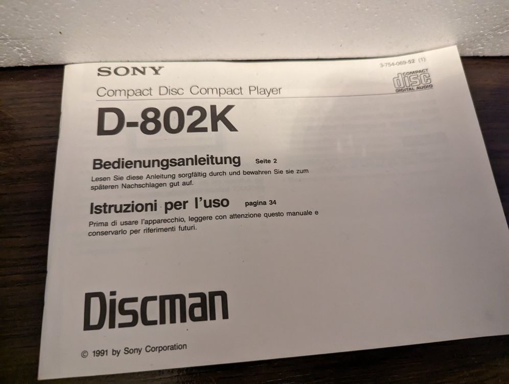 Sony Car Discman D-802K mit OVP und Car Adapter | Kaufen auf Ricardo