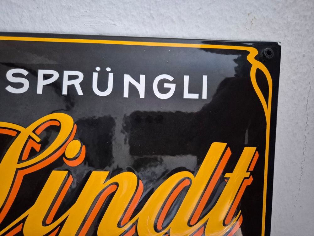 Emailschild Lindt & Sprüngli Chocolade Logo Emaille Schild (Gebraucht ...