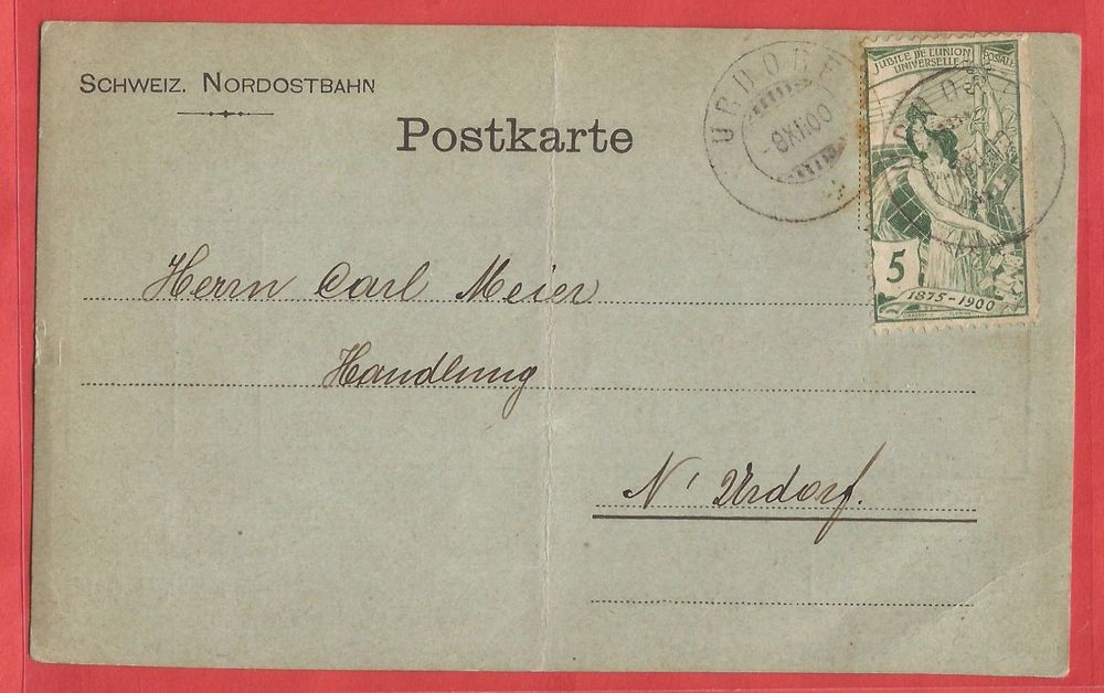 Postkarte Schweiz. Nordostbahn - Avis für Güter - 1900 | Kaufen auf Ricardo