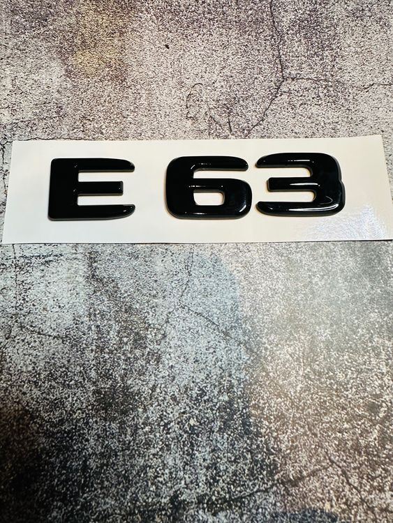 Mercedes AMG E63 Emblem Schriftzug Logo aus ABS NEU schwarz (Neu und ...