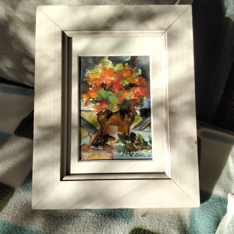 Original Aquarell Blumenbild Herbstfarben Unikat gerahmt (Gebraucht) in Rothenburg für CHF 25 ...