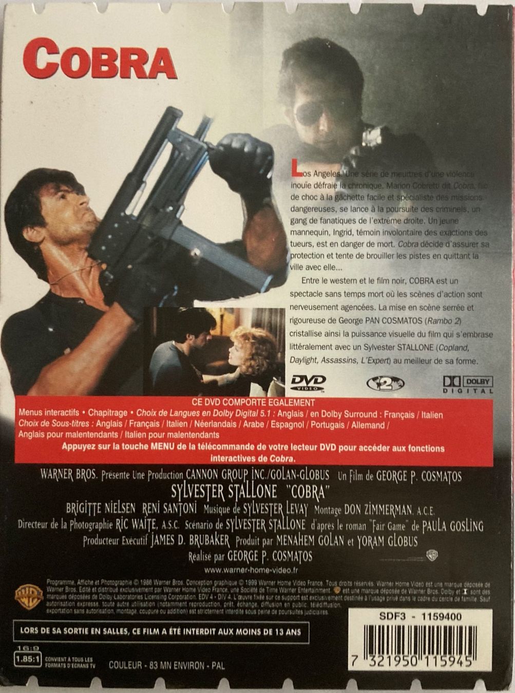 SYLVESTER STALLONE - COBRA (LE CRIME EST UN POISON, VOICI L' (D ...