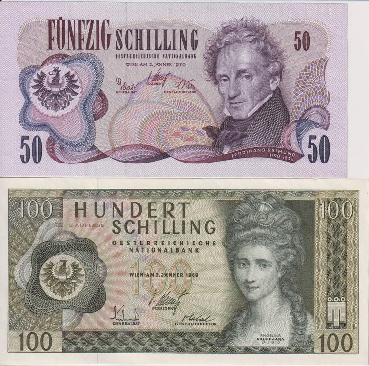 Österreich: 50er + 100er Note ungefaltet (Neu (gemäss Beschreibung)) in ...