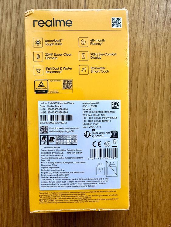 Realme Note 60 - Marble Black - 6GB RAM - 128GB ROM (Neu (gemäss ...