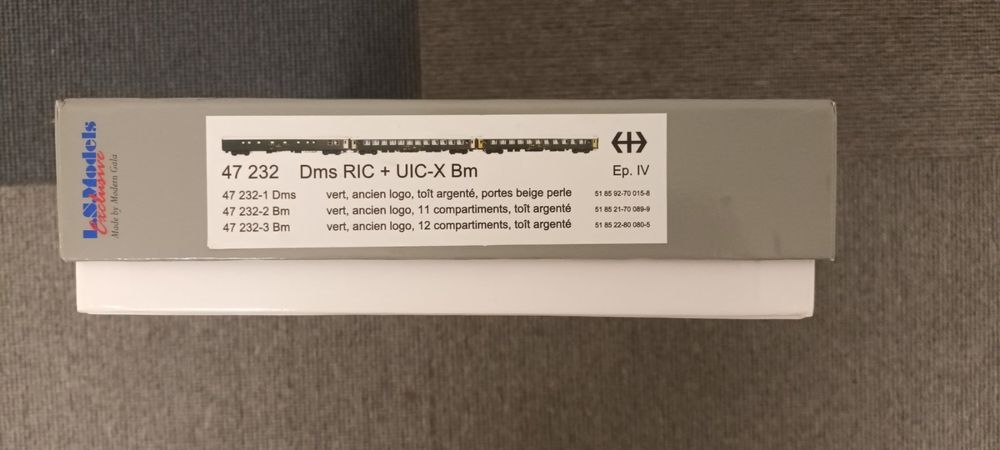 SBB Dms RIC + UIC-X Bm, Set mit 3 Wagen, LS Models, HO (Neu (gemäss ...