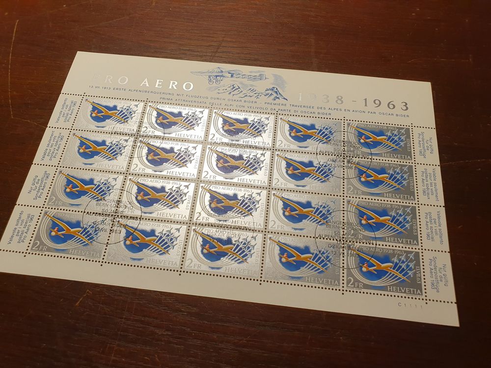 25 Jahre PRO AERO F46 - Zierbogen mit 20 Marken gestempelt | Kaufen auf Ricardo