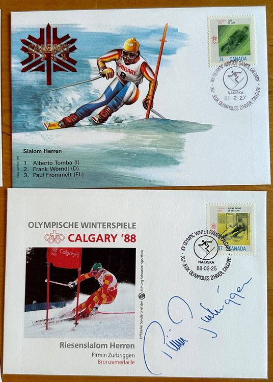 4 Autogramme Medaillengewinner Olympia 1988 Calgary (Gebraucht) in ...
