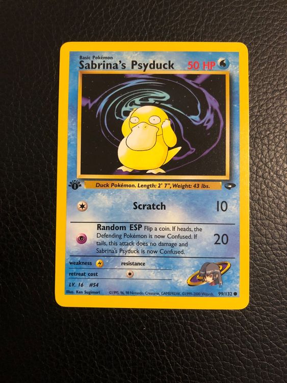 Gym Challenge Sabrina’s Psyduck 99/132 1st edition NM Ab 1 (Gebraucht ...