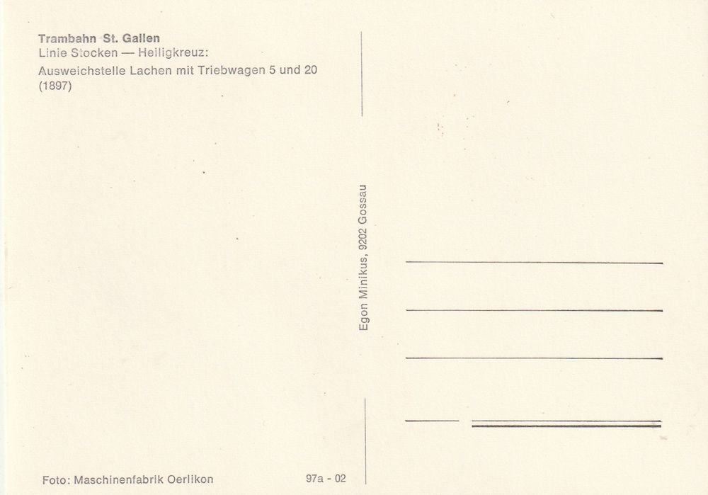St. Gallen Ausweichstelle Lachen mit Trams (Repro) (Gebraucht) in ...