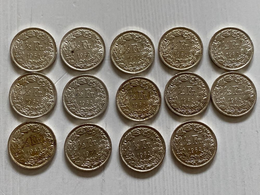 14 Stück 50 Rappen Münzen Silber (Gebraucht) in Schlosswil für CHF 20 ...