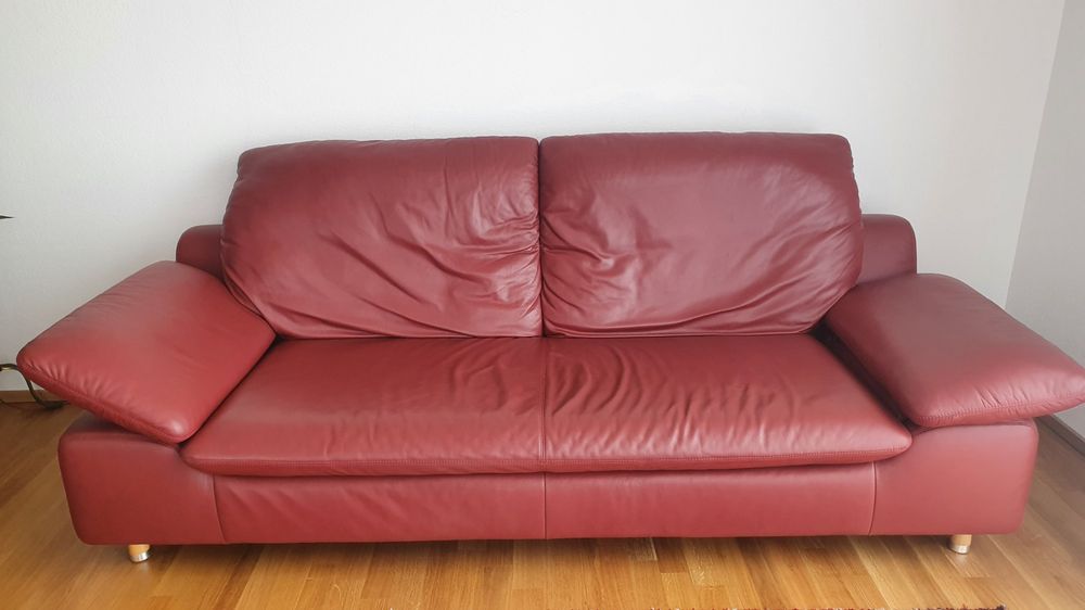 Designer Couch / Sofa - Leder Bordeaux Rot (Gebraucht) in Zürich für ...