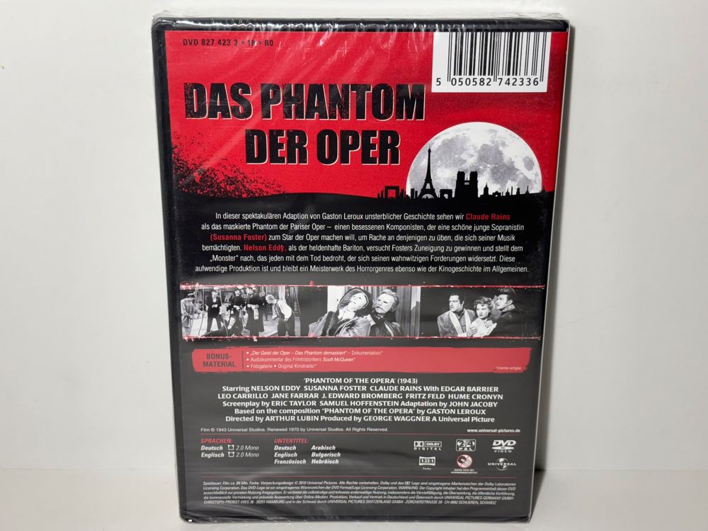 Das Phantom der Oper (1943) DVD OVP (Neu und originalverpackt) in ...