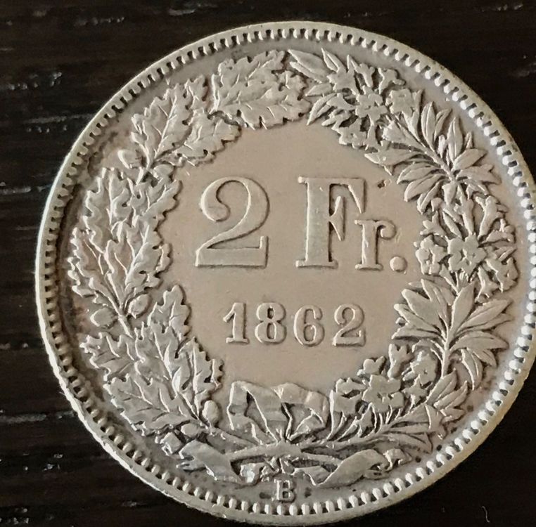 Schweiz 2 Franken Silber Jahrgang 1862 | Kaufen auf Ricardo