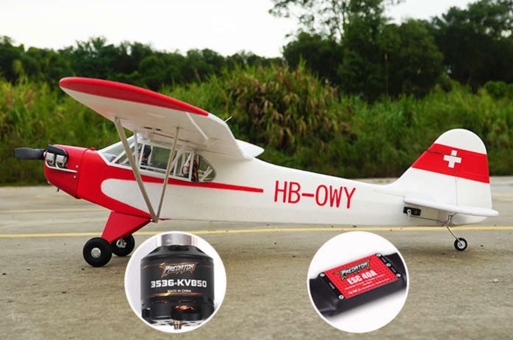 FMS Piper J3 Cub - V4, Spannweite: 1400mm, PNP-Set mit Gyro | Acheter ...