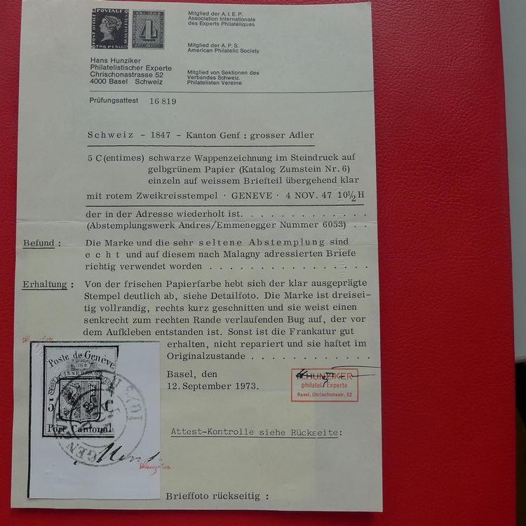 1847: GROSSER ADLER Nr.6, auf Brief - seltener ORTS-STEMPEL! (Gebraucht ...