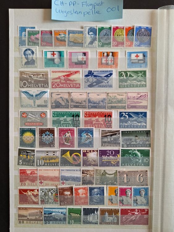 CH: verschiedene ungestempelte Alt-CH/PP/Flugpost (001) (Gebraucht) in Genolier für CHF 25 – mit ...