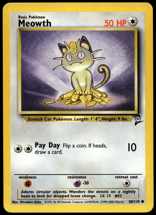 Meowth 80/130 Pokémon Base Set 2 ab 1.- (Neu (gemäss Beschreibung)) in ...