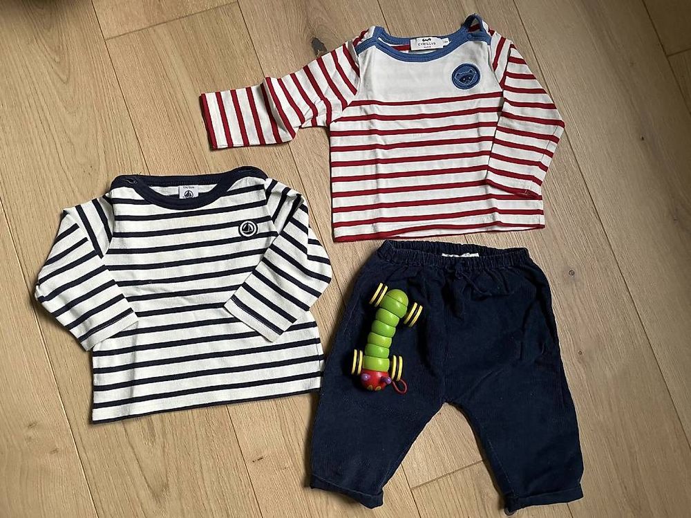 Süsses Outfit-Set von Petit Bateau & Cyrillus (Gr. 74) (Neu (gemäss ...