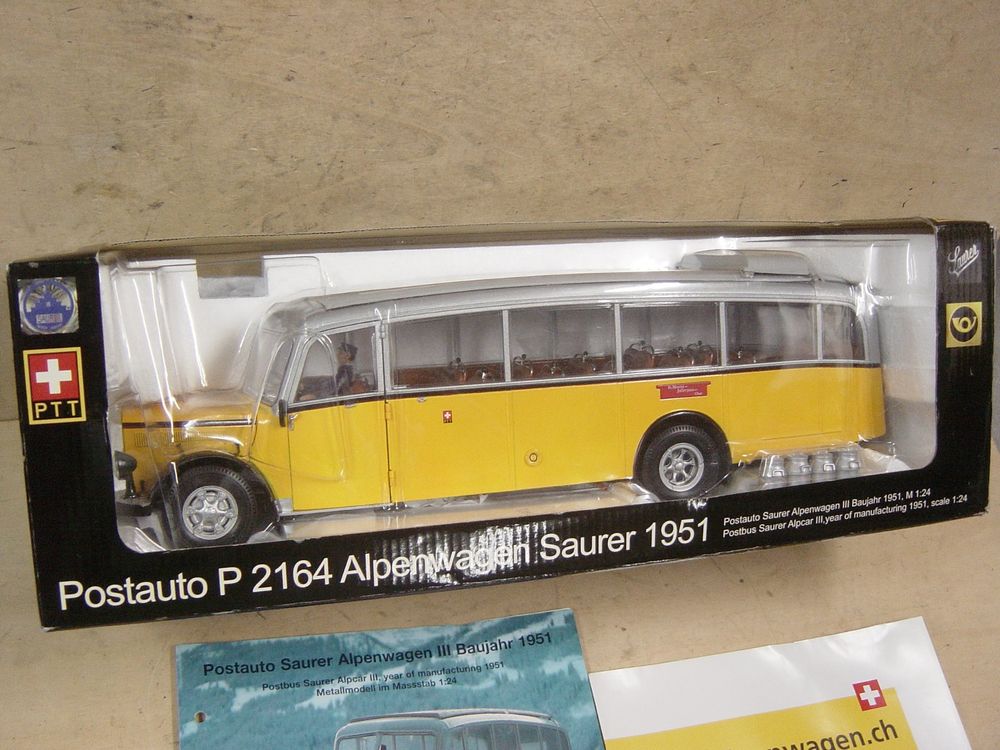 SAURER Alpenwagen III 1951 Postauto P2164 in 1:24 (Gebraucht) in für ...