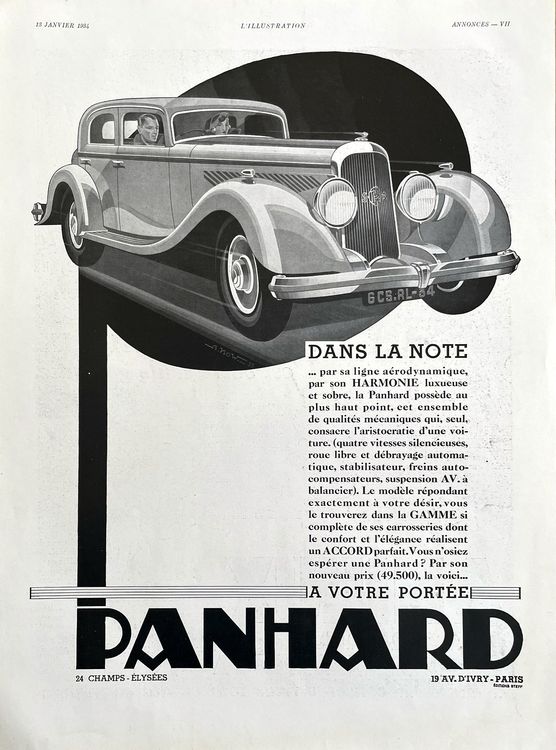 Panhard Cars - Alte Werbung / Ancienne publicité 1934 | Kaufen auf Ricardo