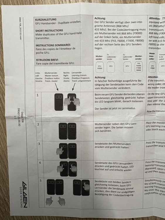 11 Stk. KABA Gilgen Tor-Handsender zum programmieren (Gebraucht) in ...