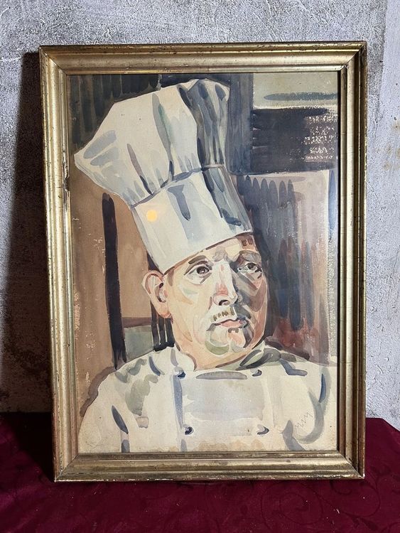 Tableau représentant un chef. Avec signature (Gebraucht) in Boécourt für CHF 15 – mit Lieferung ...