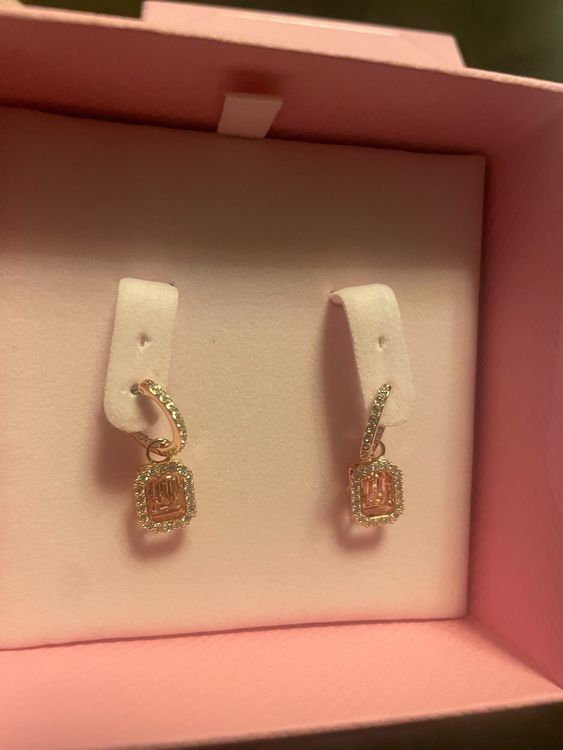 Swarovski Millenia Drop-Ohrhänger Oktagon-Schliff, Rosa (Neu und ...