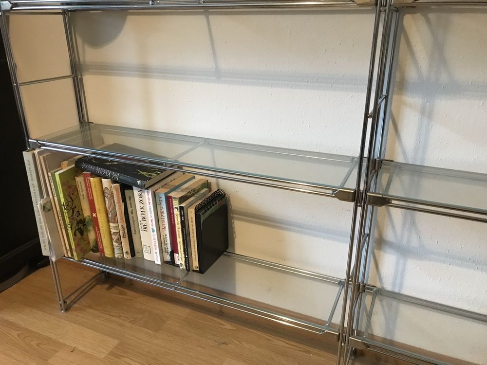 Regalsystem Chrom mit Glastablaren (ZILO von Interio) | Kaufen auf Ricardo